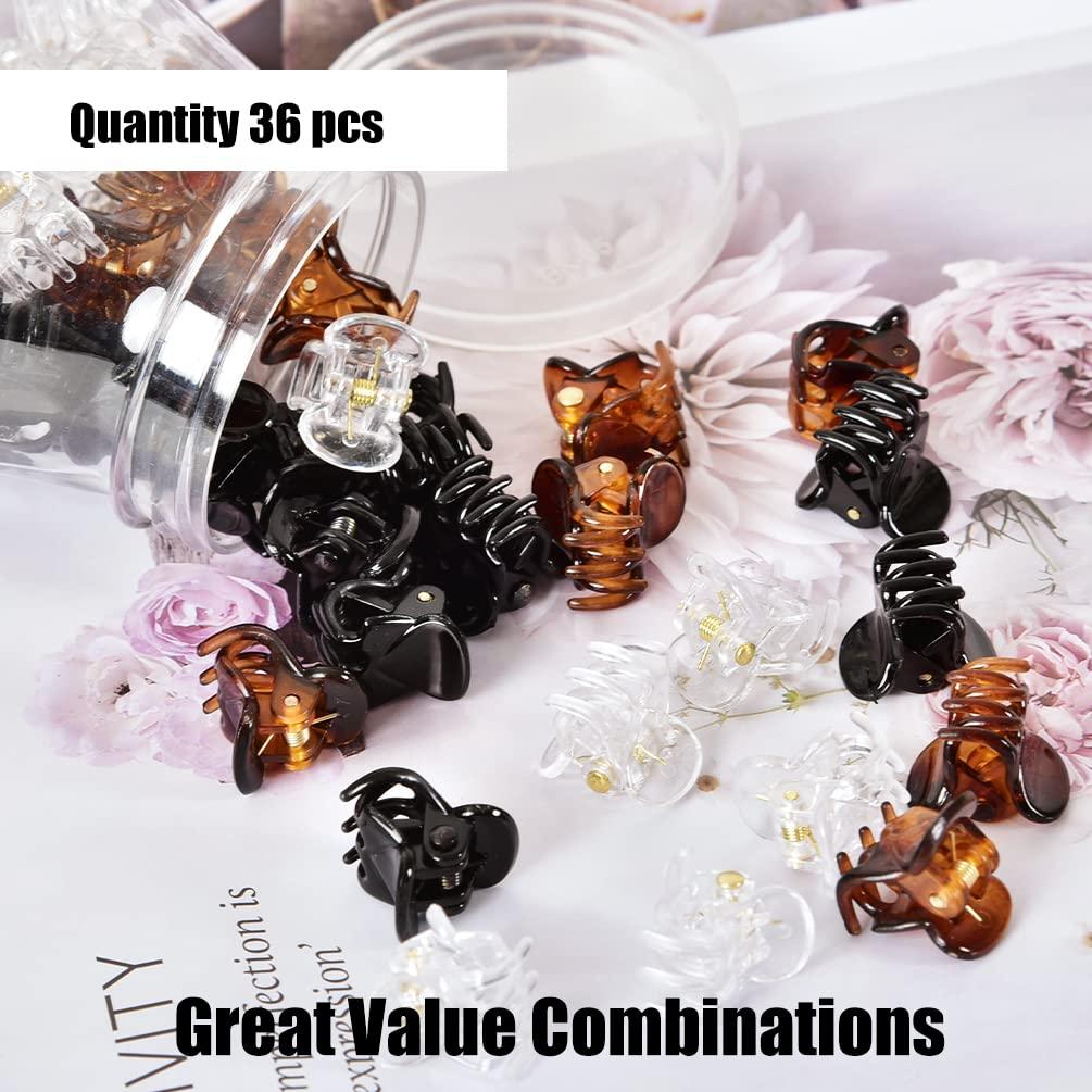 Mini Hair Claw Clips for Girls - 36 pcs Durable Small Jaw Clamps in ...