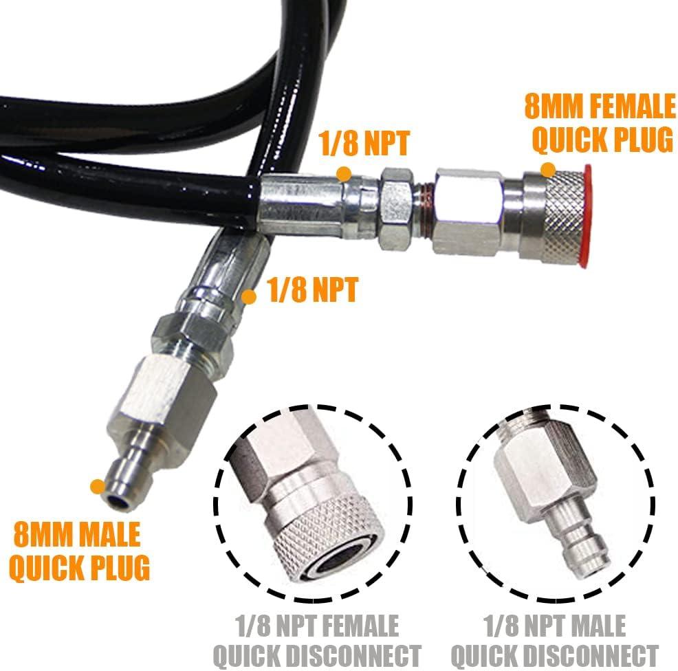 HPDMC PCP Charging Adaptor | 36 Black Hose | SCBA Connector | 1/8 Male ...