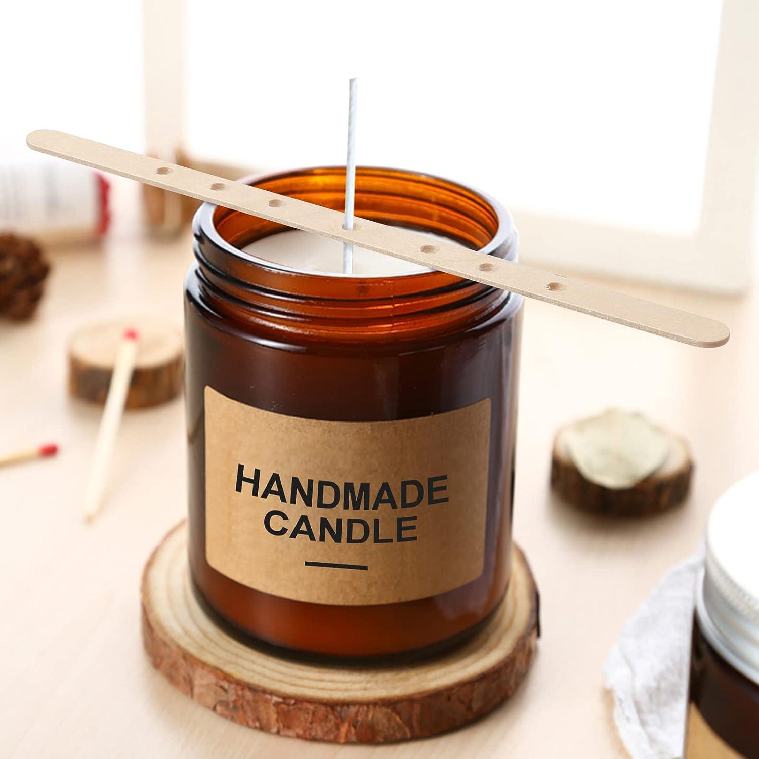 Anjmd 100 PCS Wooden Candle Wick Holders - 7 Wick Bars for Multiwick ...