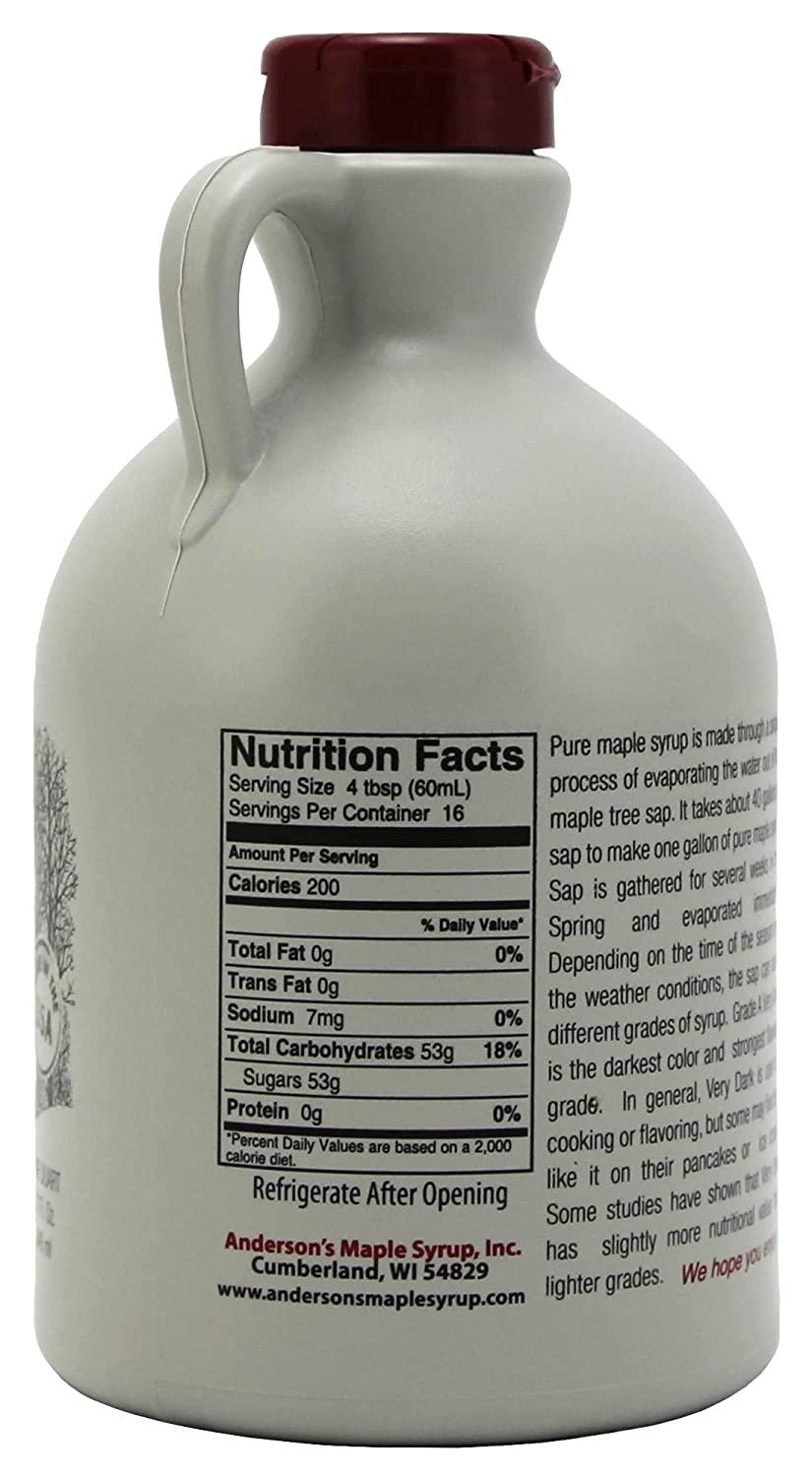 Anderson's Maple Syrup Inc. Very Dark 32 oz plastic jug - 32 Fl Oz ...