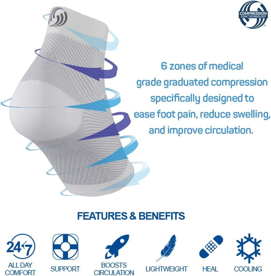 OrthoSleeve FS6 Compression Foot Sleeve (One Pair) for Plantar ...