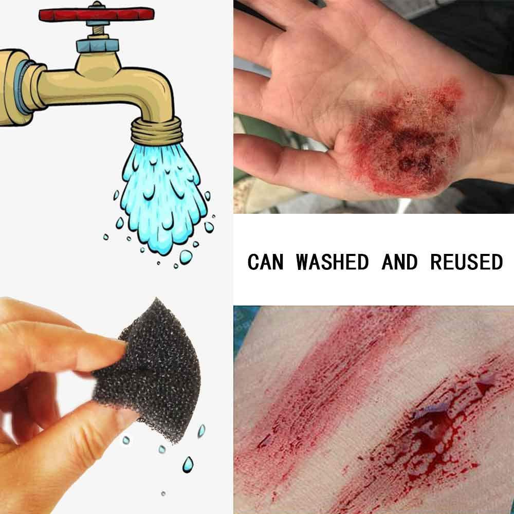 4 Types Special Effect Halloween Makeup Sponge - Blood Stipple Wound ...