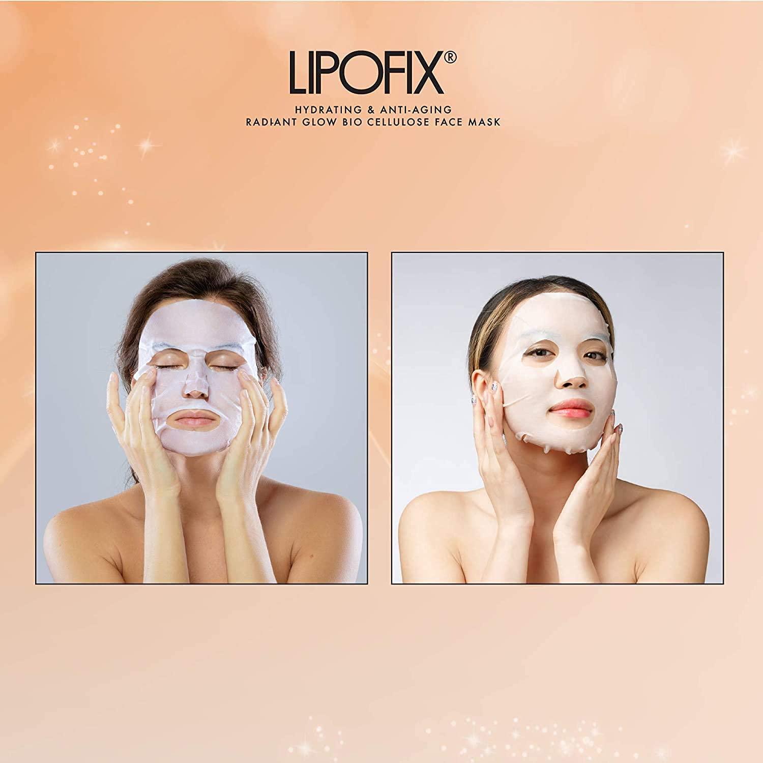 LIPOFIX Anti Aging Lifting Hydrating Facial Bio Cellulose Face Mask ...