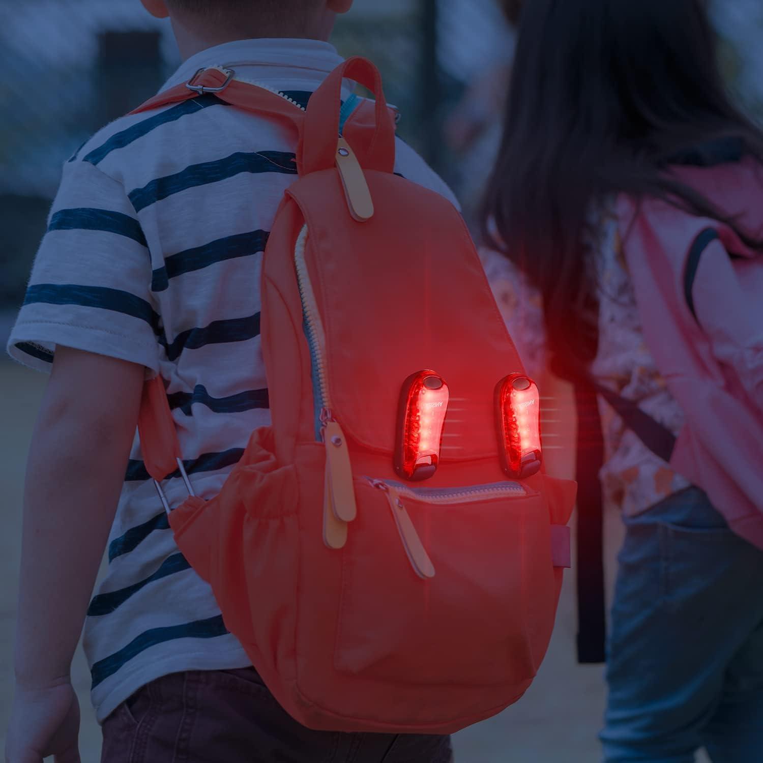 Great LED Flashing Light School Satchel - Safety Light Clips for Bags ...