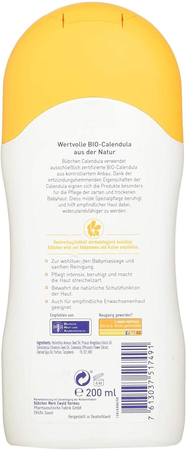 Bubchen Baby Oil with Calendula 200 ml - Gentle and Nourishing Skincare ...