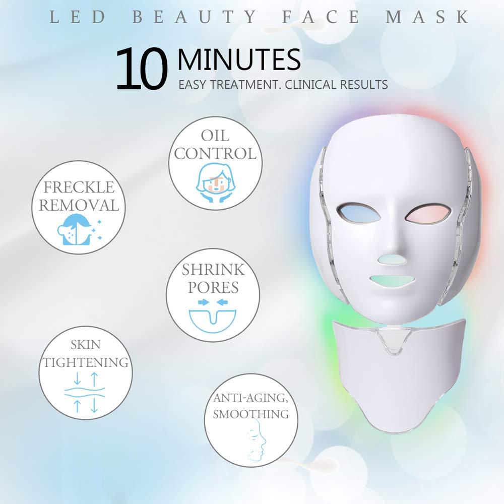 LED Face Mask Light Therapy | 7 Color Skin Rejuvenation & Anti-Aging ...