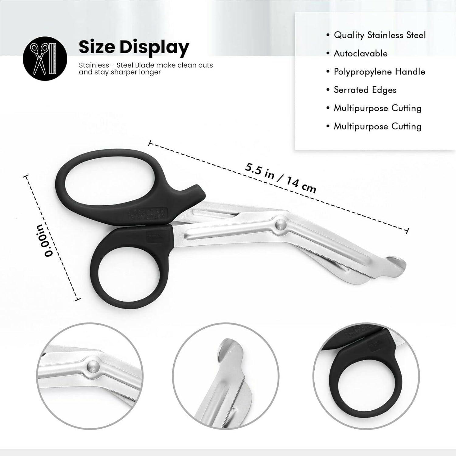Utility Bandage Fire Rescue Tuff Cut Scissor - Black 7.5 inch - CE ...