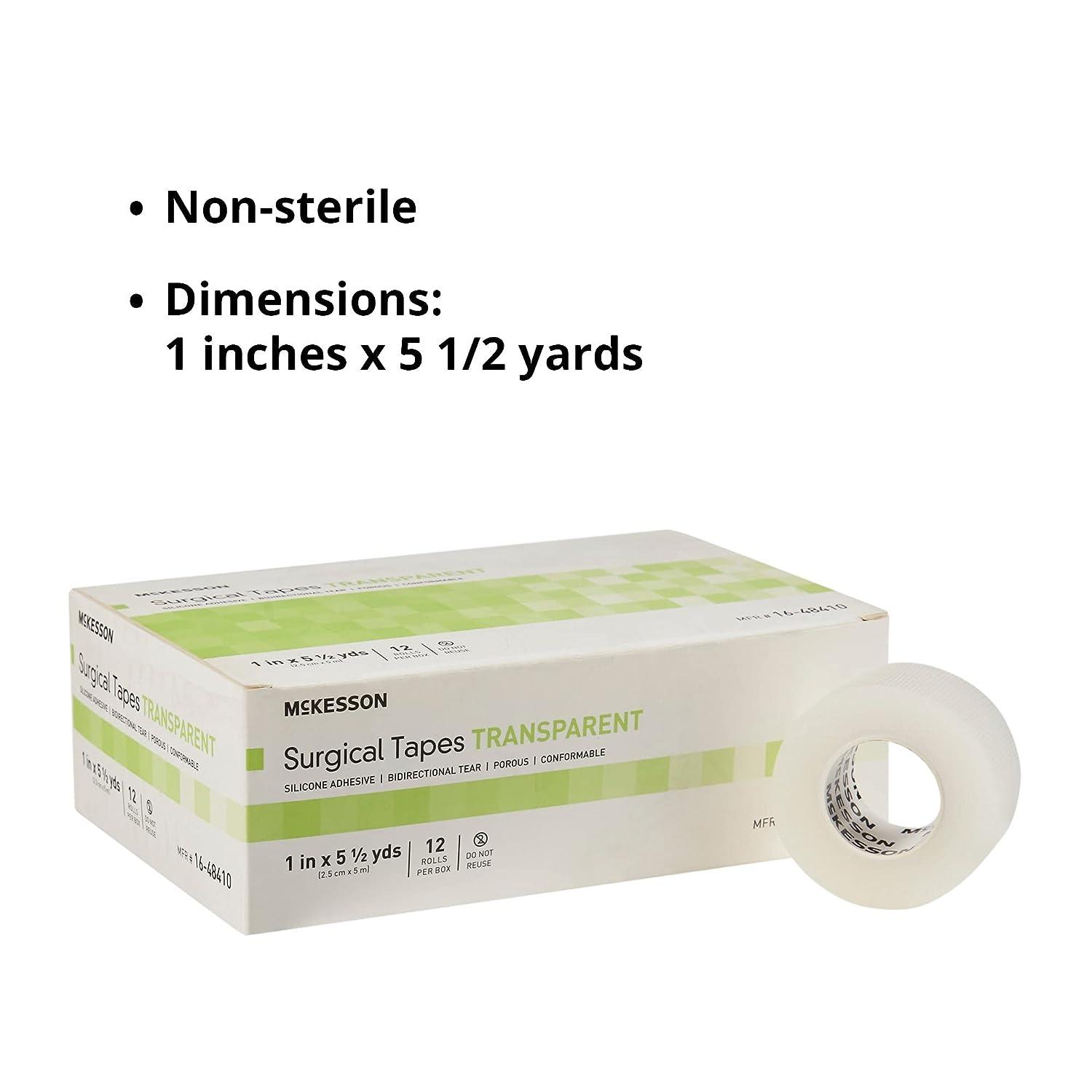 McKesson Surgical Tape 1 x 5.5 yd, Non-Sterile, Transparent Plastic ...