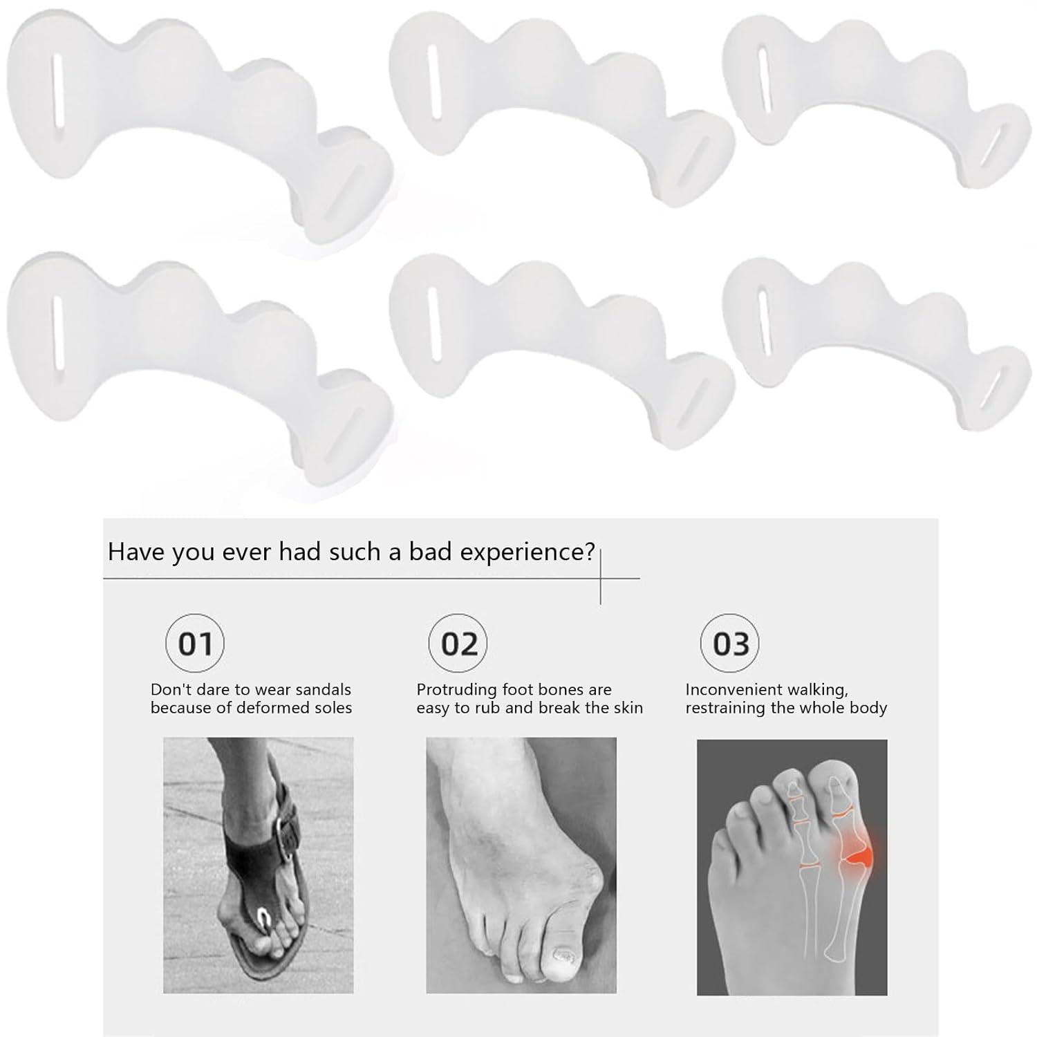 Yagerod Gel Toe Separator Kit - Align Feet Relieve Overlapping Toes & Bunions - S/M/L Spacers ...