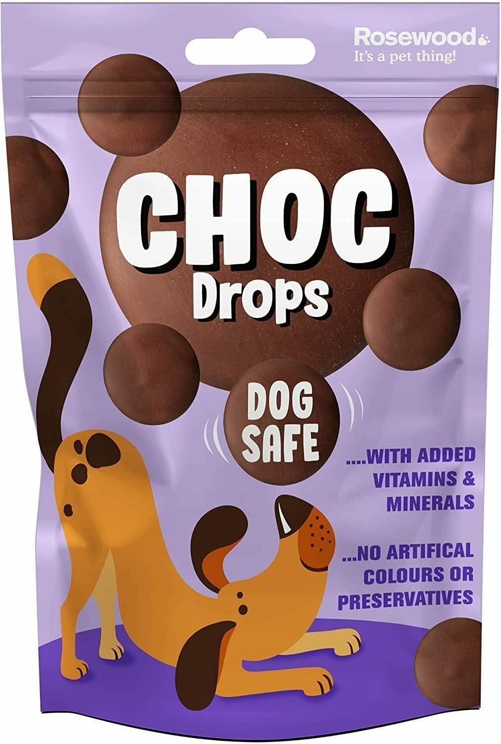 4 PACK ROSEWOOD CHOC DROPS DOG SAFE CHOCOLATE TREAT TRAINING BITE SIZE ...