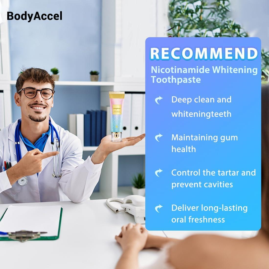 BodyAccel Nicotinamide Dazzle White Toothpaste - Fresh Breath Sensitive ...