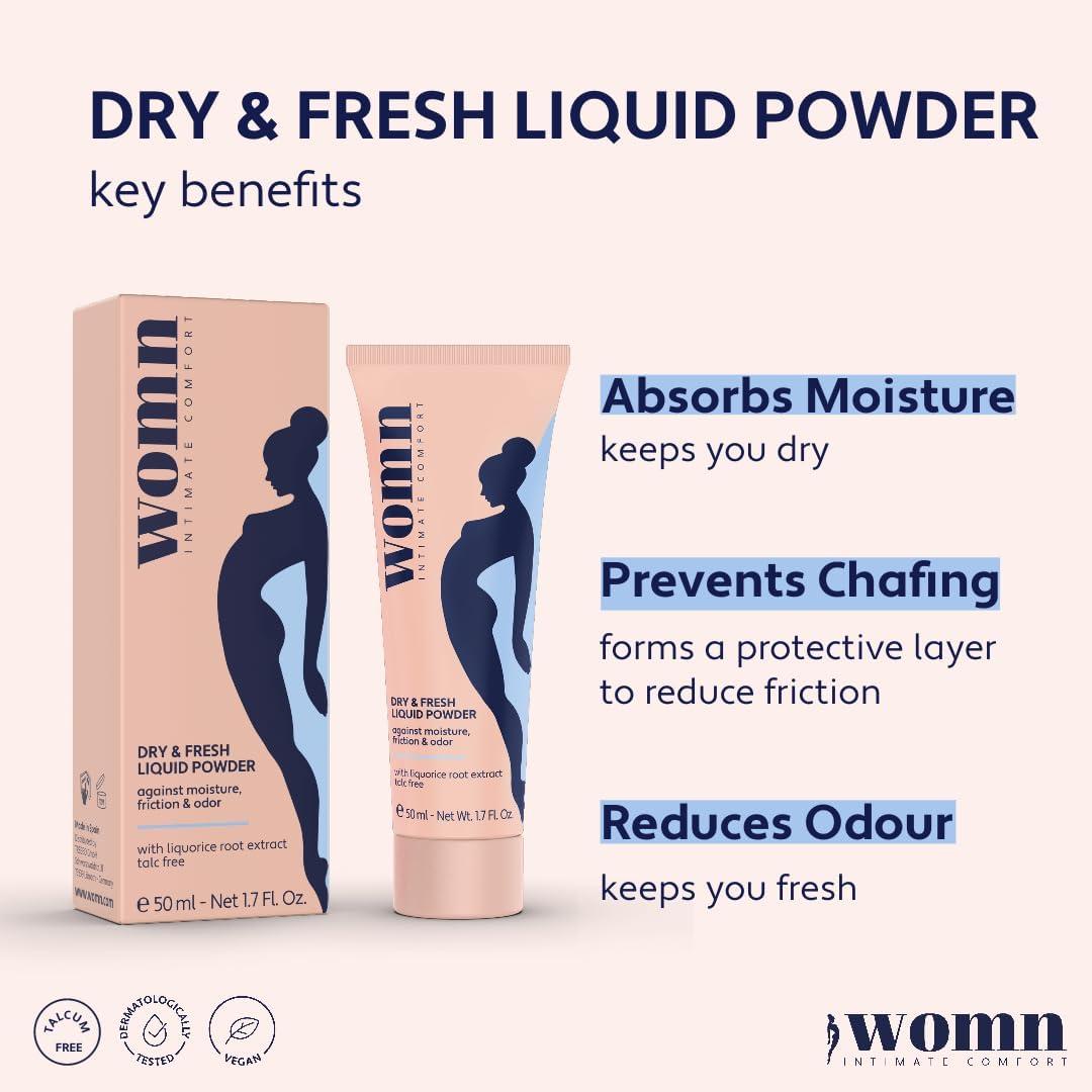 Intimate Comfort DRY & FRESH LIQUID POWDER 50ml | Talc-Free Body Powder ...
