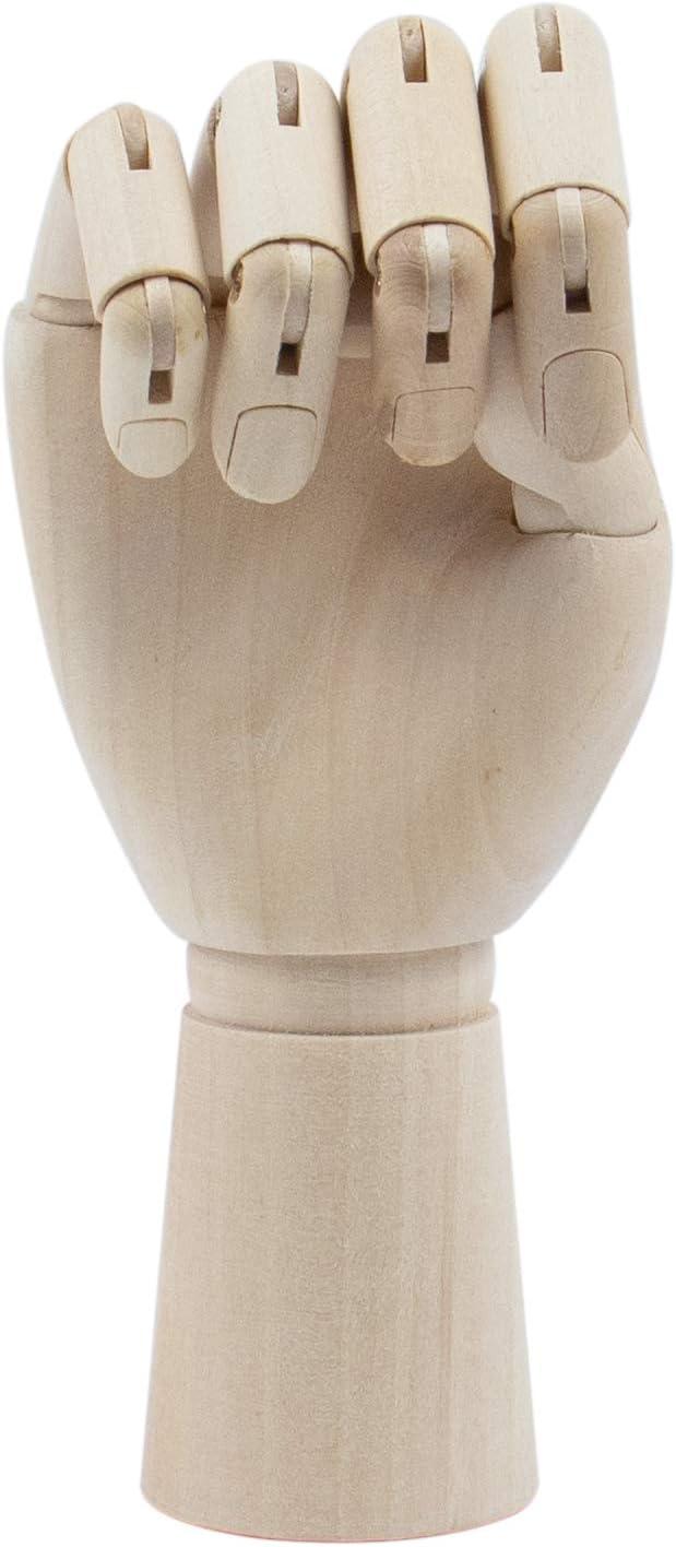 AUEAR 7 Inch Wooden Hand Mannequin for Drawing, Sculpting, and Display ...