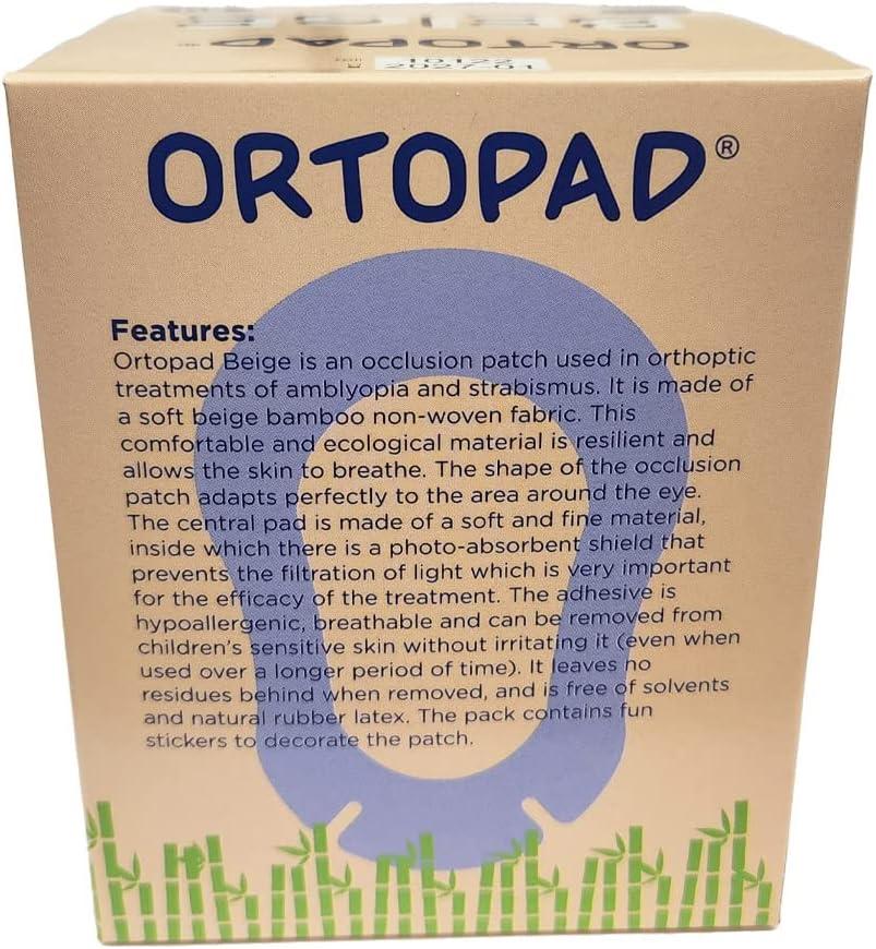 Ortopad Bamboo Beige Eye Patches - Regular Size - 2 Boxes (100 Patches ...