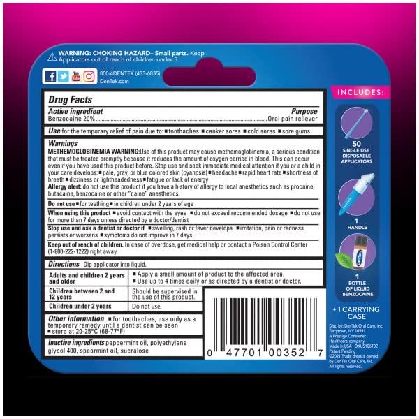 DenTek Instant Oral Pain Relief Maximum Strength Kit for Toothaches ...