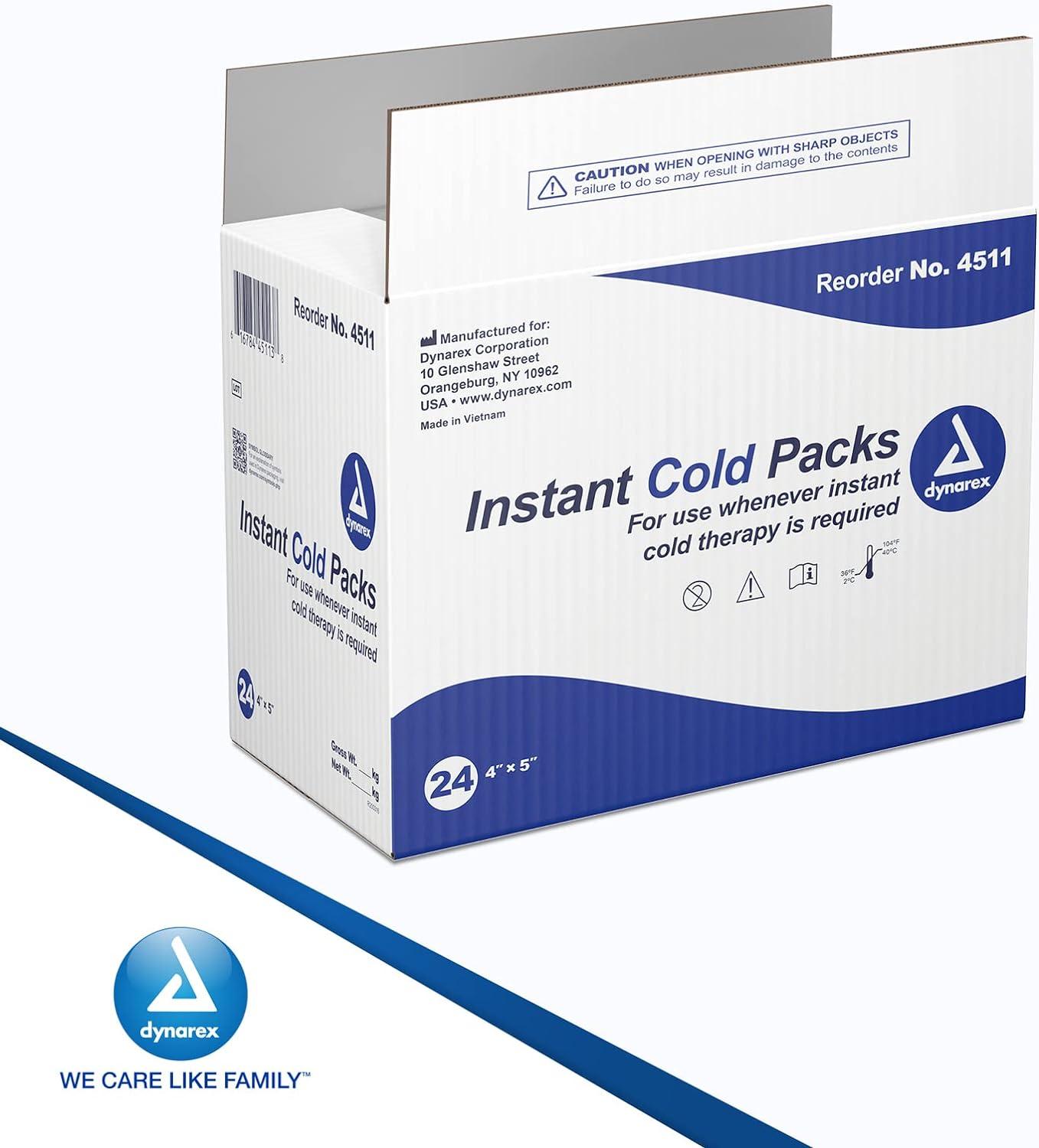 Dynarex Disposable Ice Packs for Injuries - 24-Pack Cold Compress for ...