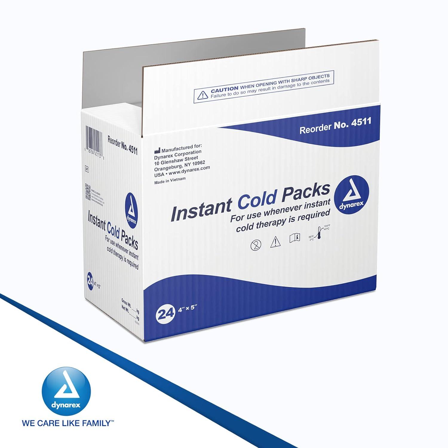 Dynarex Disposable Ice Packs for Injuries - 24-Pack 4x5-Inch Cold Packs ...