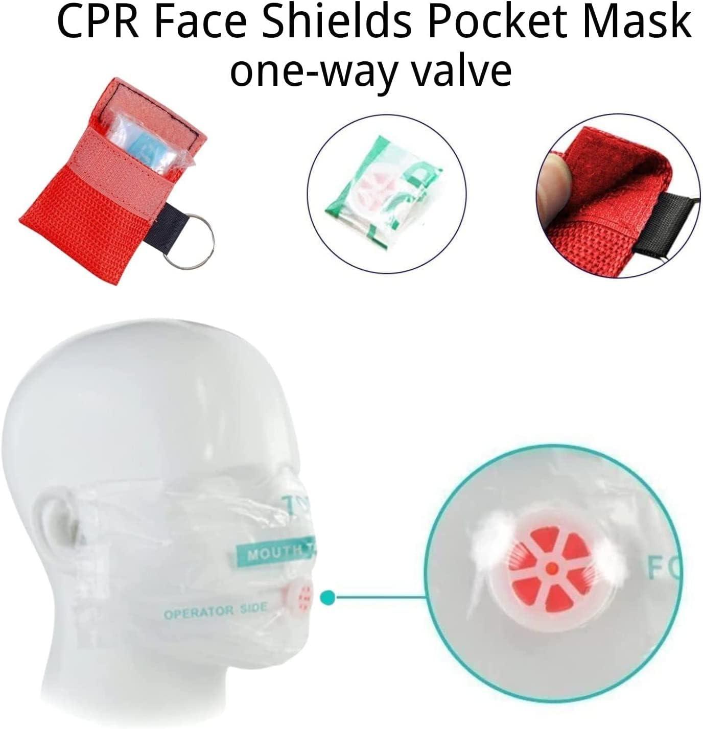 Dztsmart CPR Mask Keychain Set - 5 Ventilation Masks with Carabiner ...