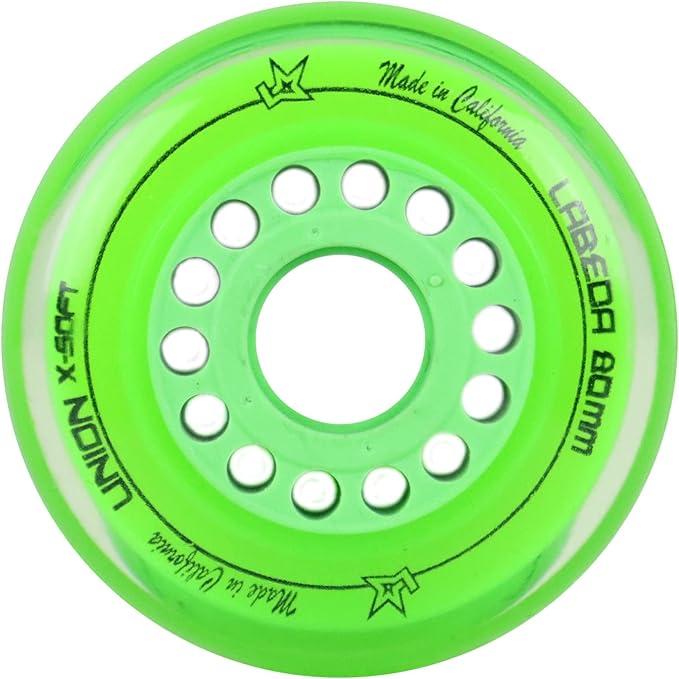 Labeda Wheels 80mm /76mm Hilo Set Union Green Inline Indoor Roller ...
