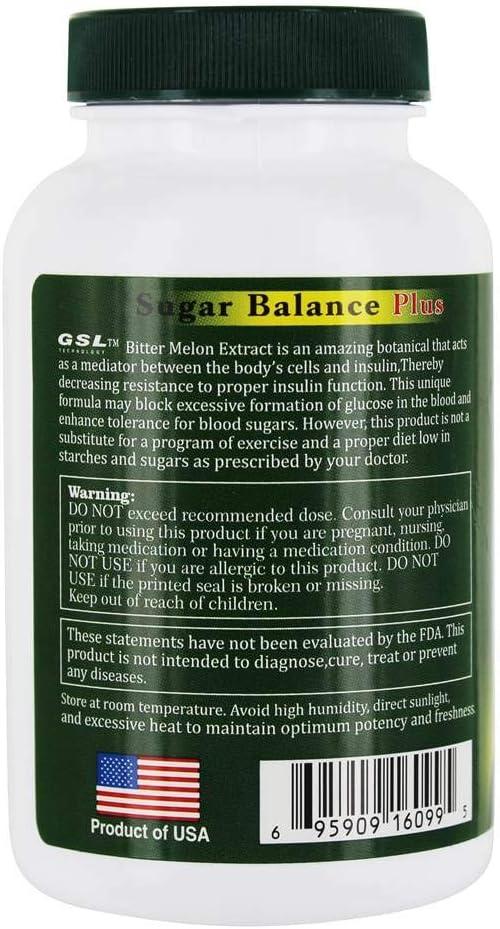 GSL Sugar Balance Supplement - Natural Blood Sugar Support | 60 ...
