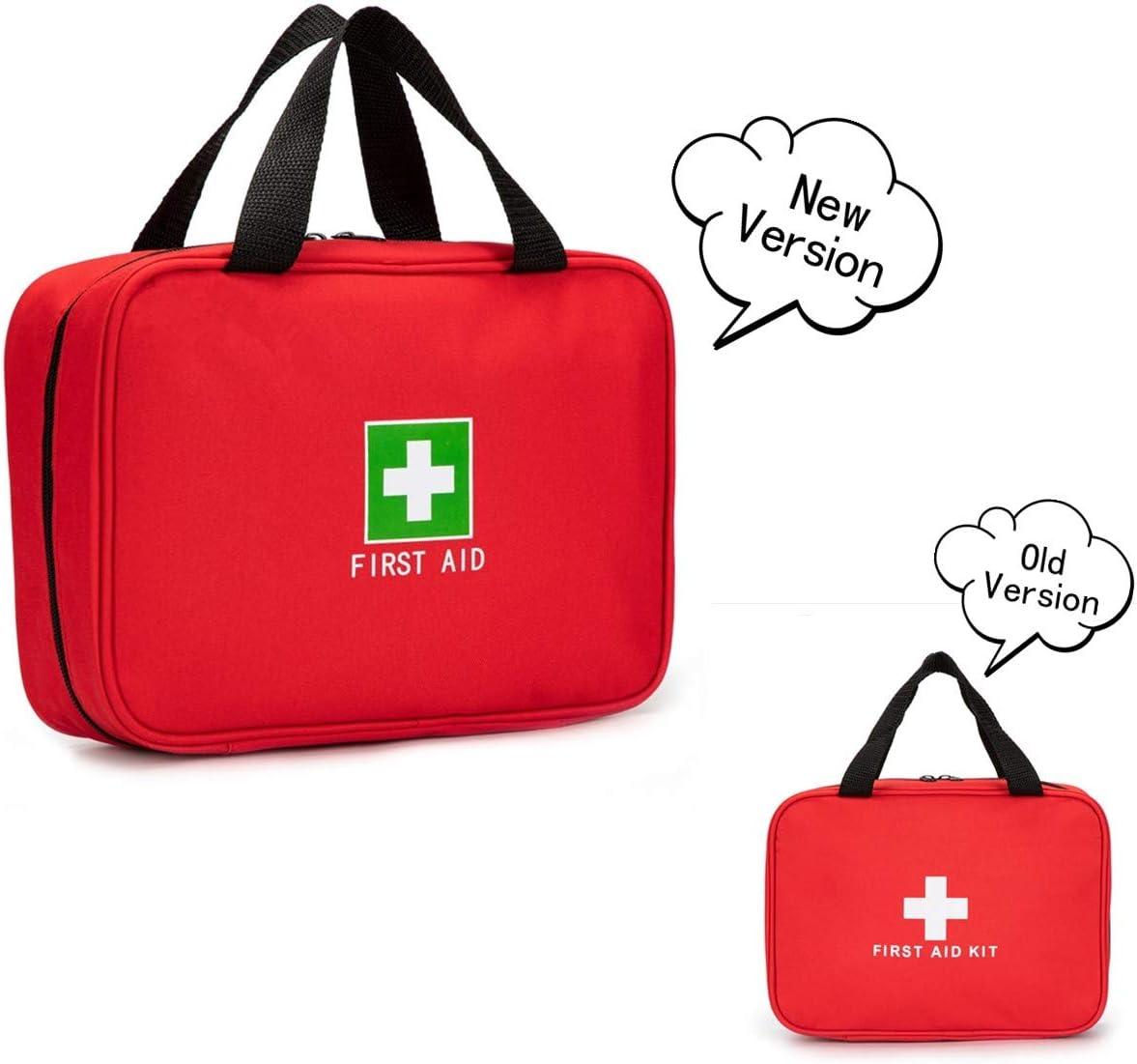 Jipemtra Red First Aid Bag - Empty Travel Rescue Pouch for Car, Home ...