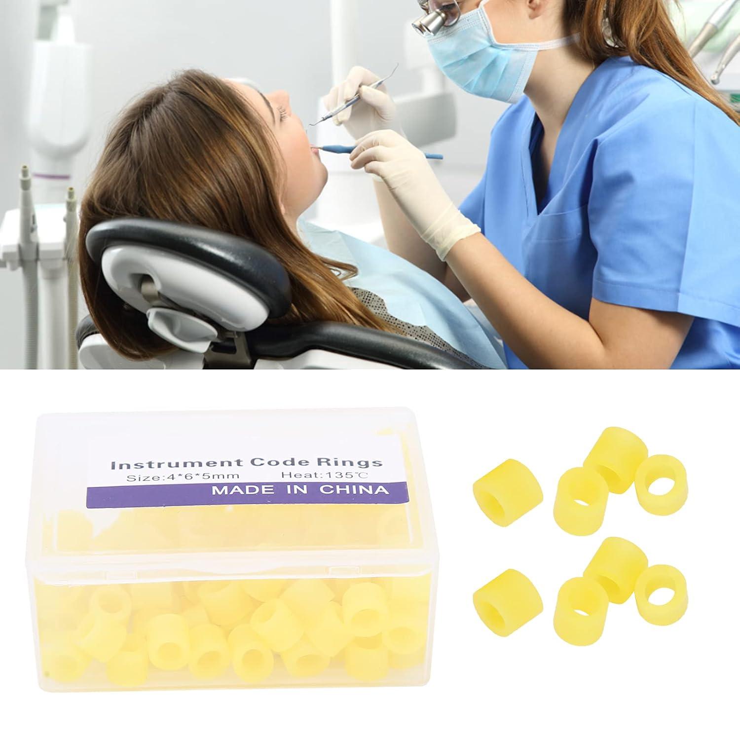 100 Non-Toxic Silicone Dental Color Code Rings - Yellow Orthodontic ...