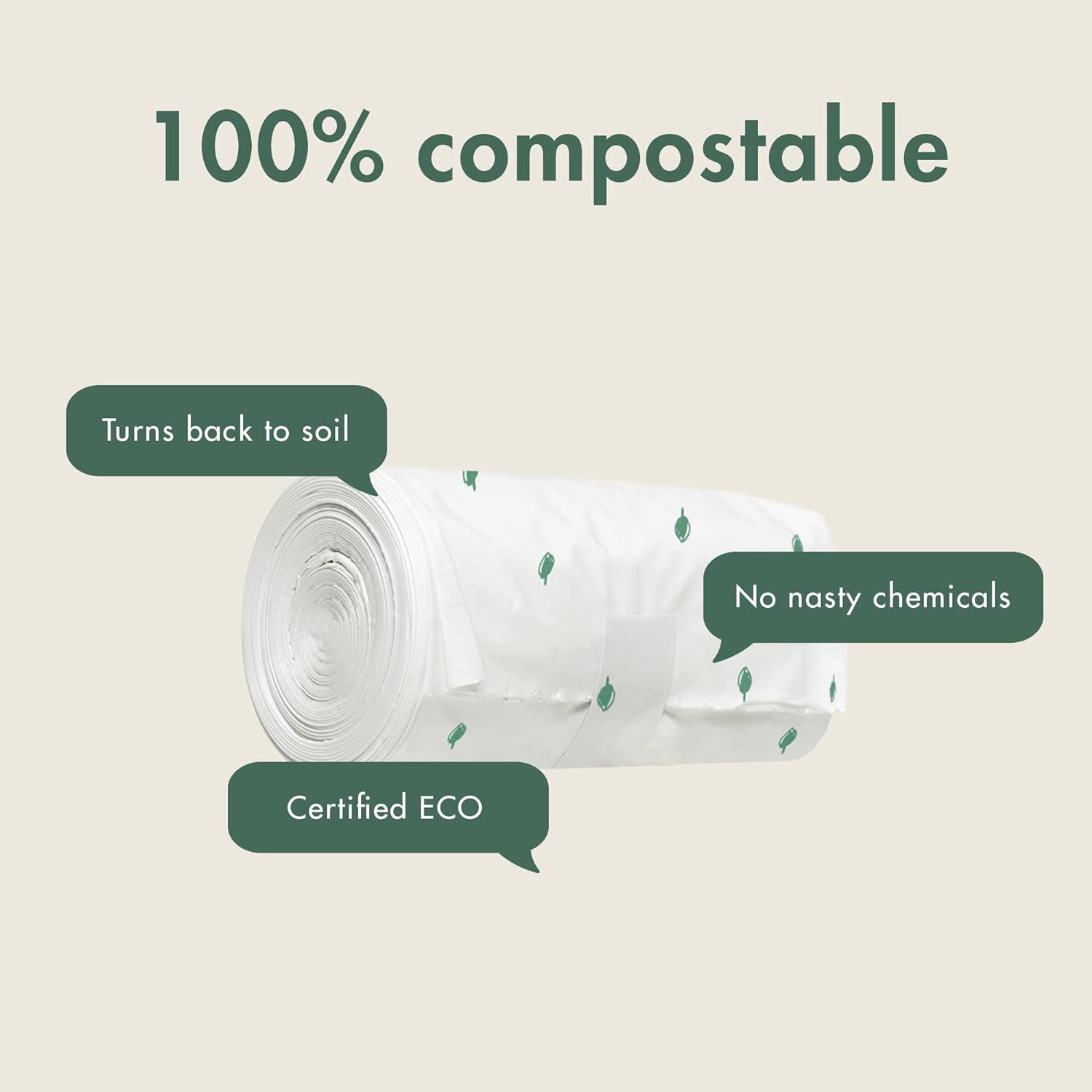 Eco by Naty 100% Compostable Baby Diaper Bags Biodegradable 50 Pack ...