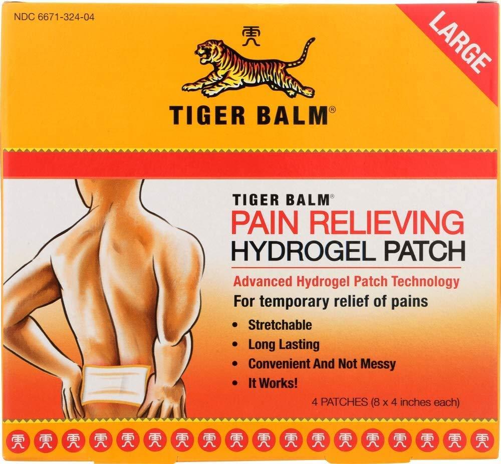 Tiger Balm Pain Relieving Large Patch 4 x 8 4/pack | Fast-Acting Relief for Muscle and Joint ...