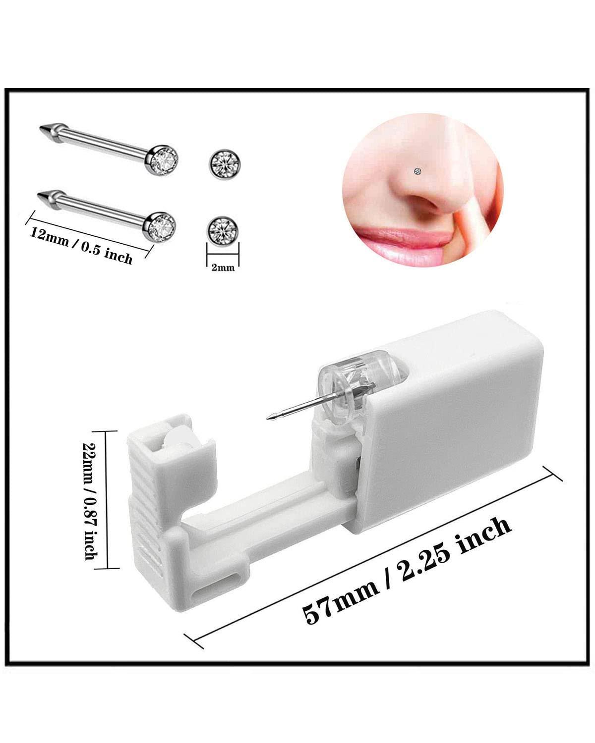 2 Pack Disposable Nose Piercing Tool Kit with 10 Free Nose Rings ...