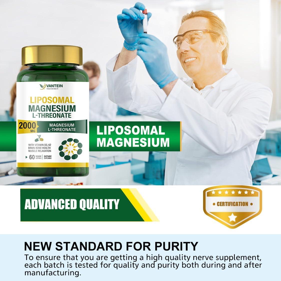 High Absorption Liposomal Magnesium L-Threonate 2000mg Softgels - Focus ...