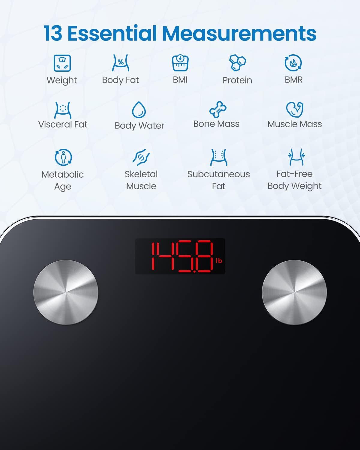 RENPHO Digital Body Weight Scale with Body Fat & Water Weight, Smart ...