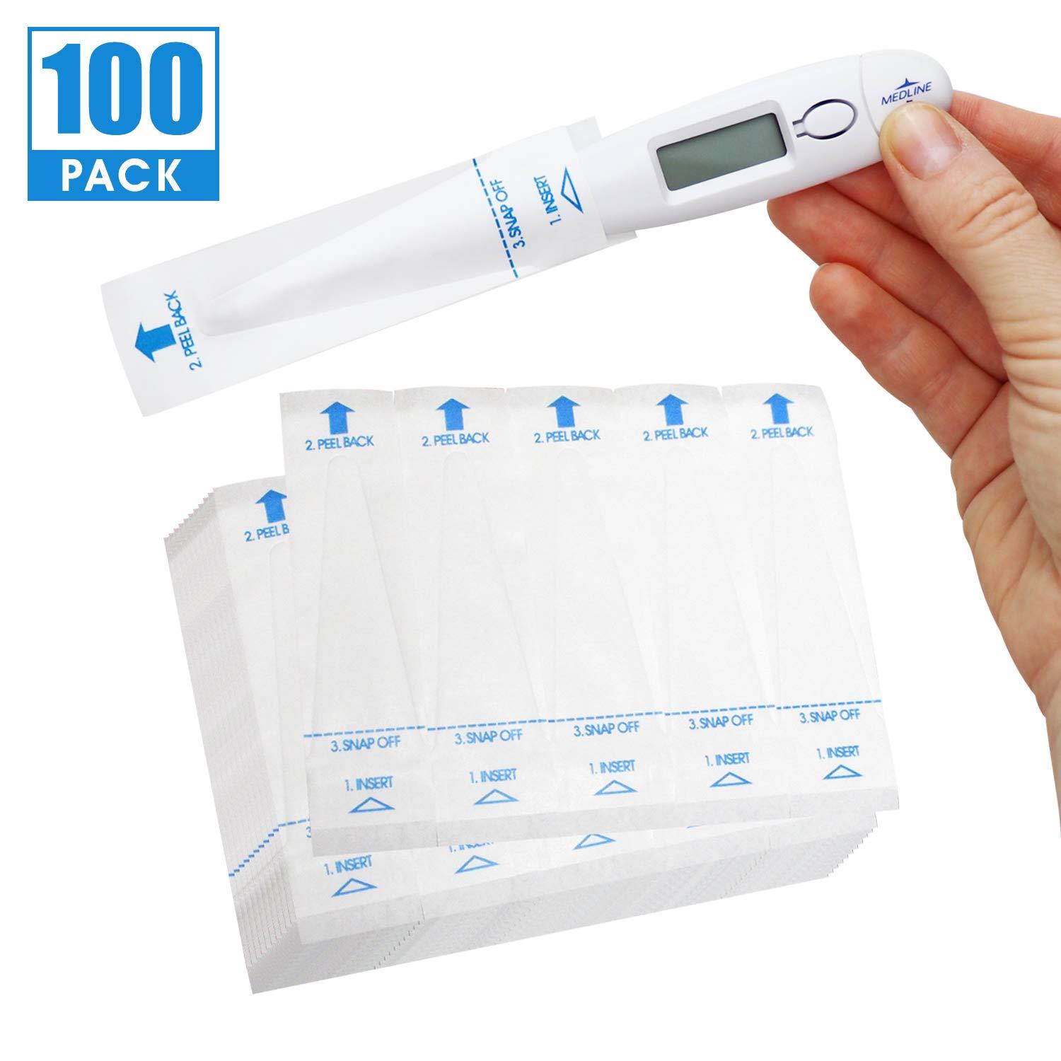 100 Disposable Thermometer Probe Covers for Oral/Rectal Use - Digital ...