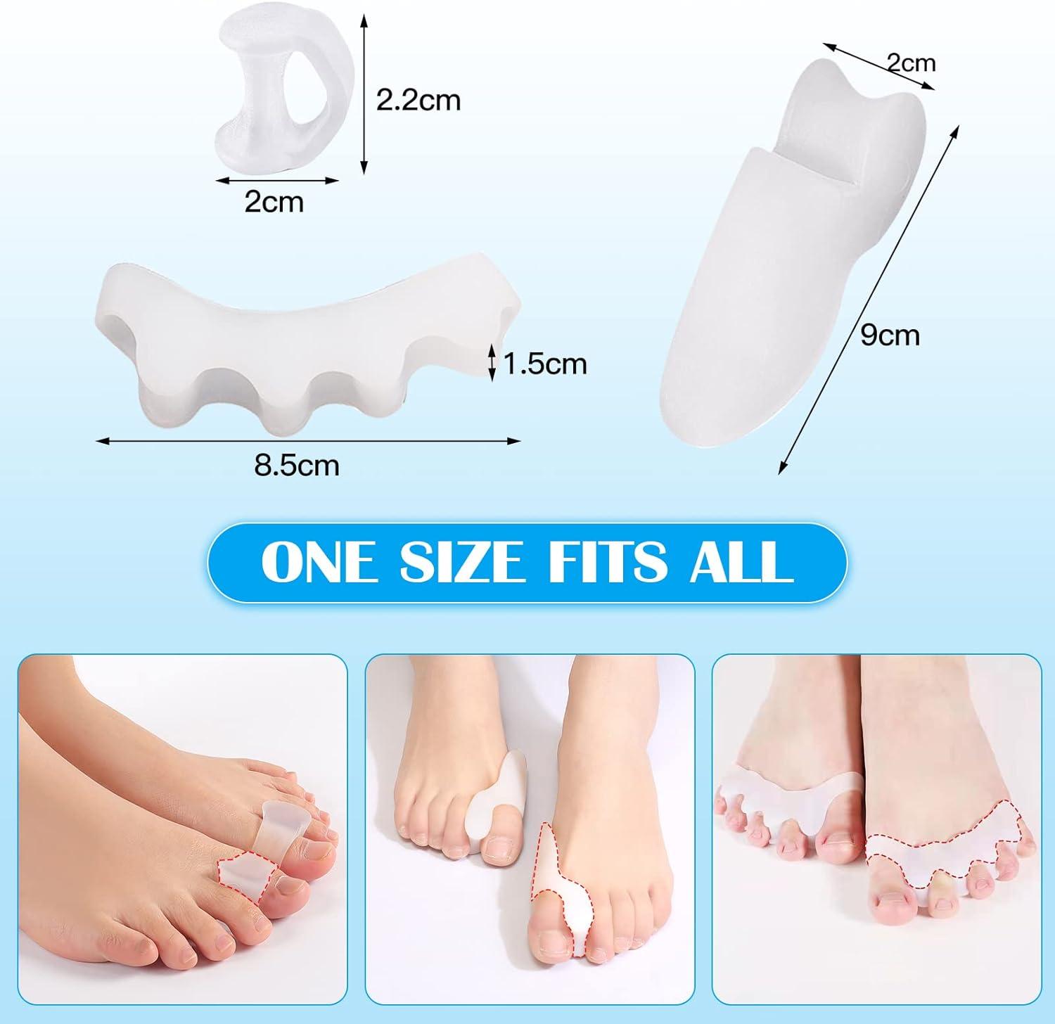 16 Pcs Gel Toe Separators for Overlapping Toes and Hallux Valgus - Soft ...