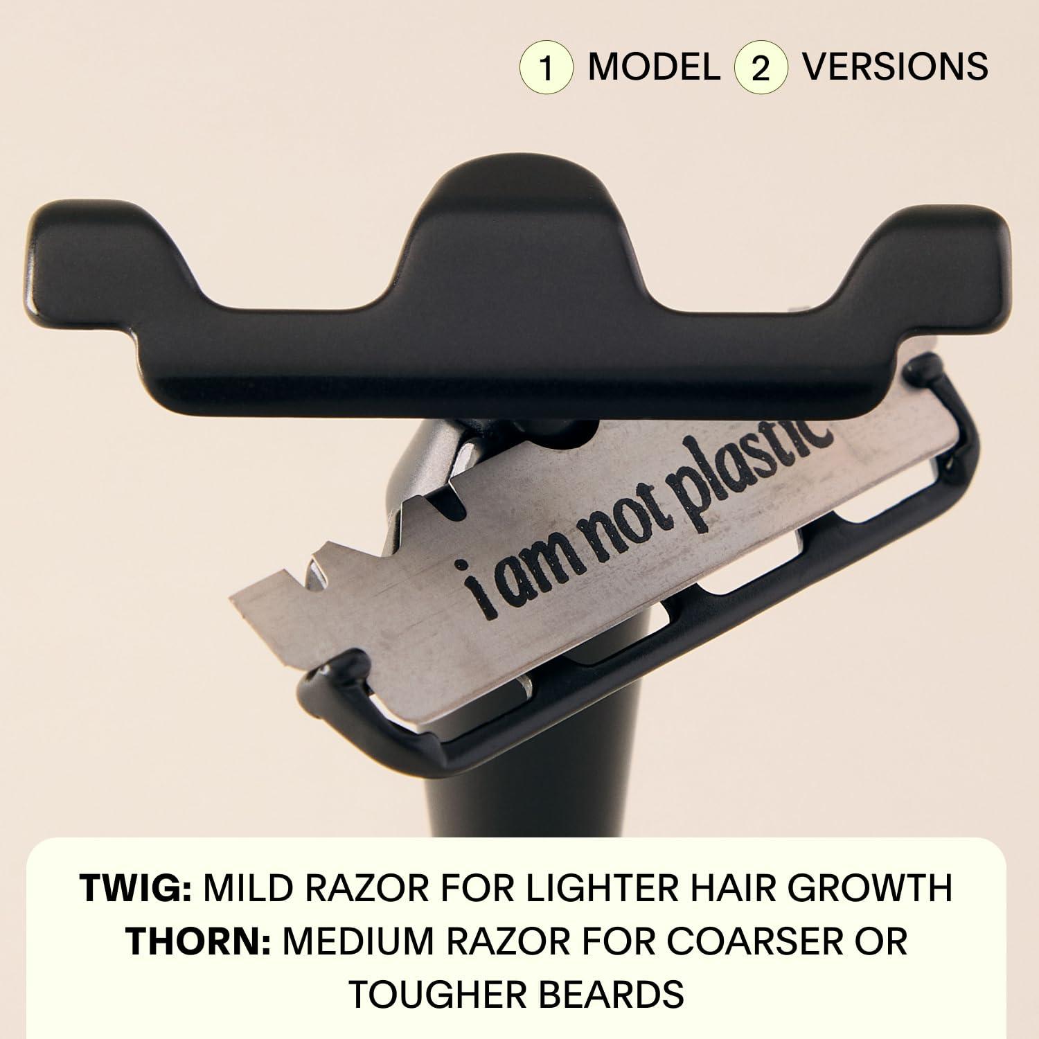 Leaf Shave Twig Razor - Eco-Friendly All-Metal Razor for Men & Women | Includes 5 Stainless ...