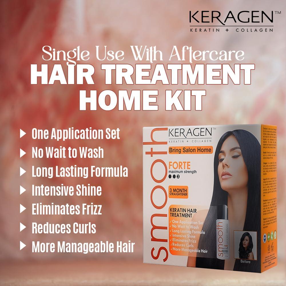 Buy Keragen Brazilian Keratin Hair Smoothing Treatment Home Kit ...
