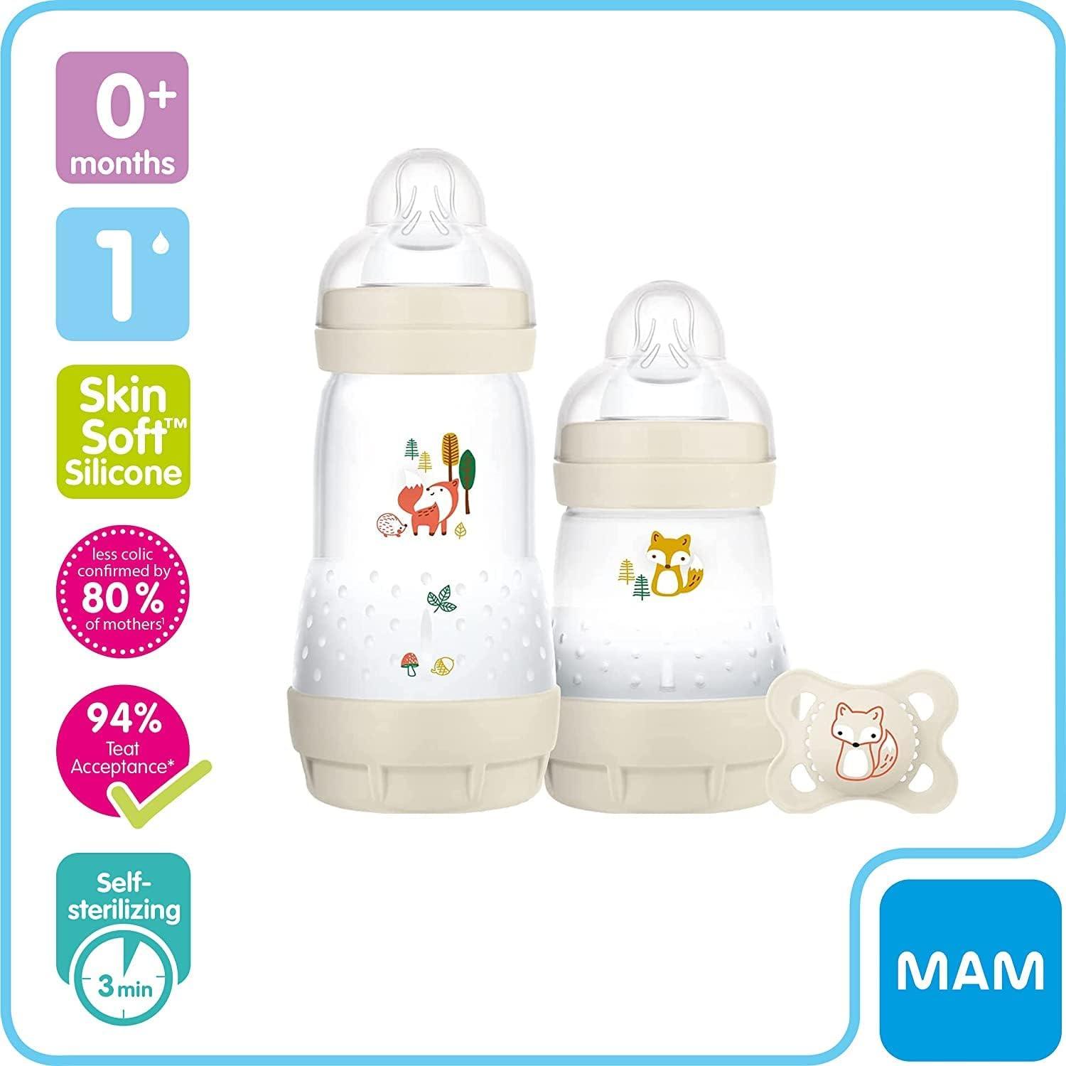 MAM Easy Start Colours of Nature Anti Colic Starter Set (Fox) - Non-Shiny Matt Finish | Newborn ...