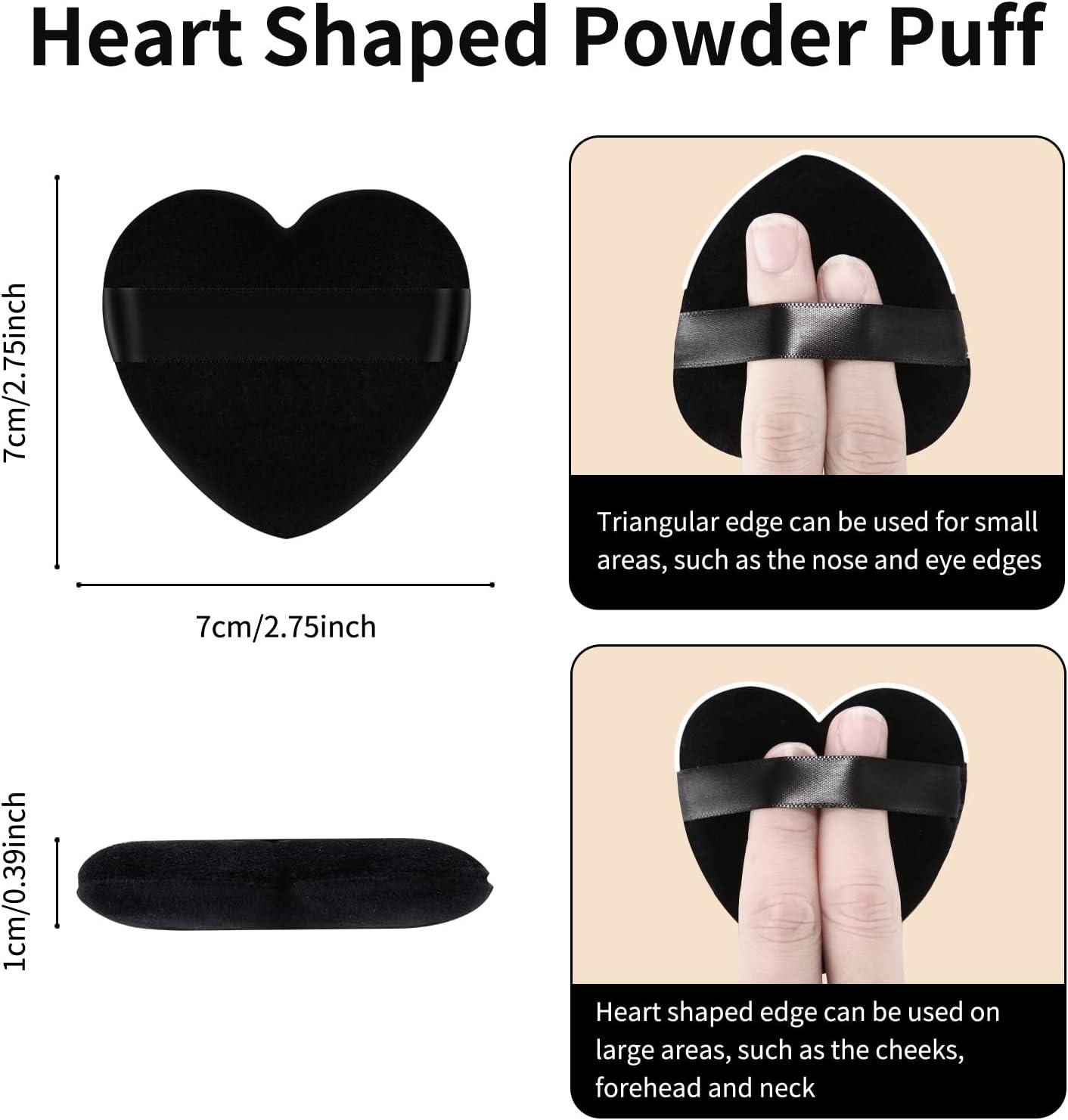 Start Makers 4PCs Heart Shape Makeup Puffs - Soft & Reusable Velvet ...
