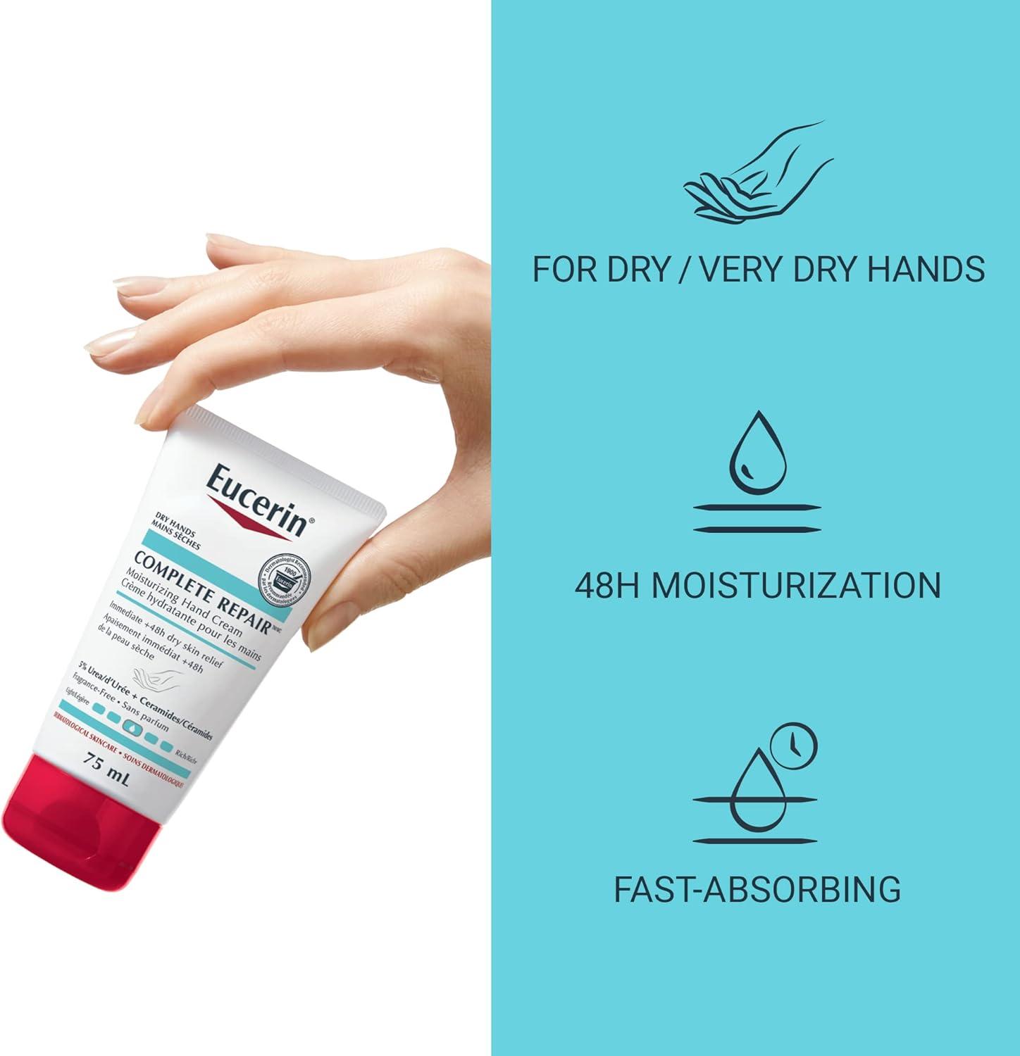 EUCERIN Complete Repair Moisturizing Hand Cream | Dry to Very Dry Skin ...