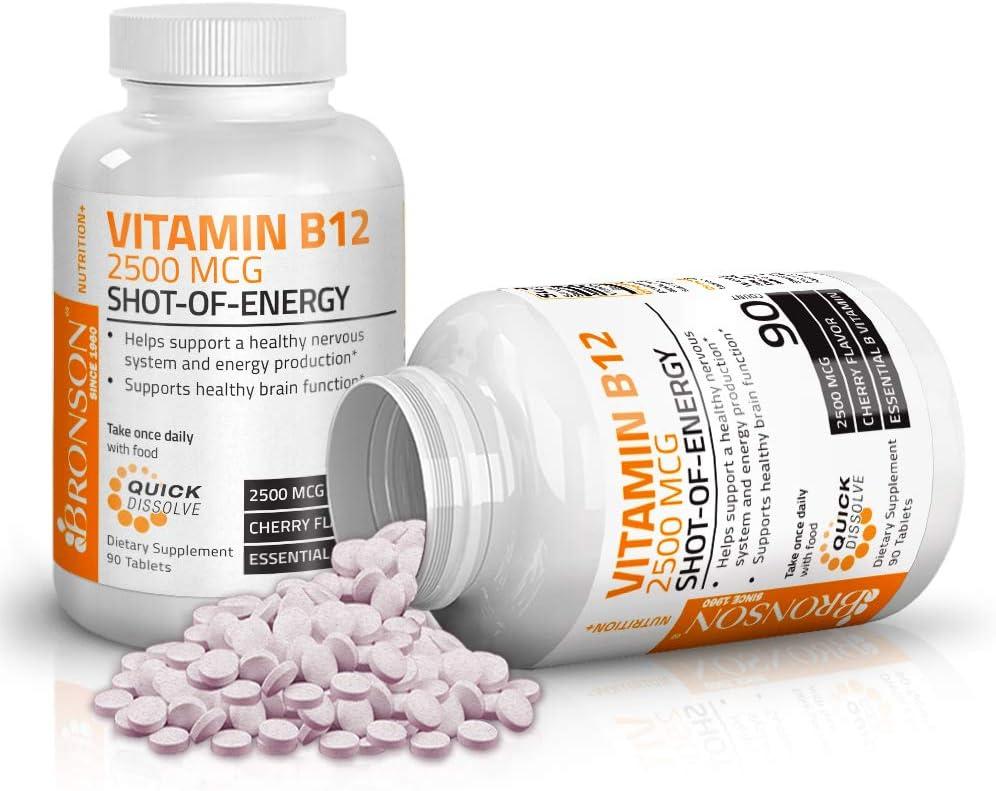 Vitamin B12 2500mcg Fast Dissolve Chewable Tablets - Cherry Flavored ...