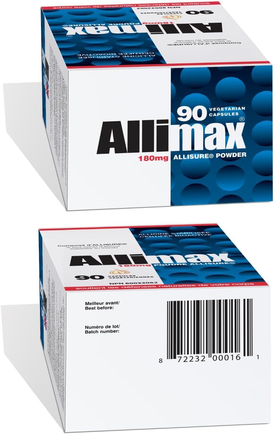 Allimax 180mg 90 Capsules | Allicin Garlic Supplement for Immune ...