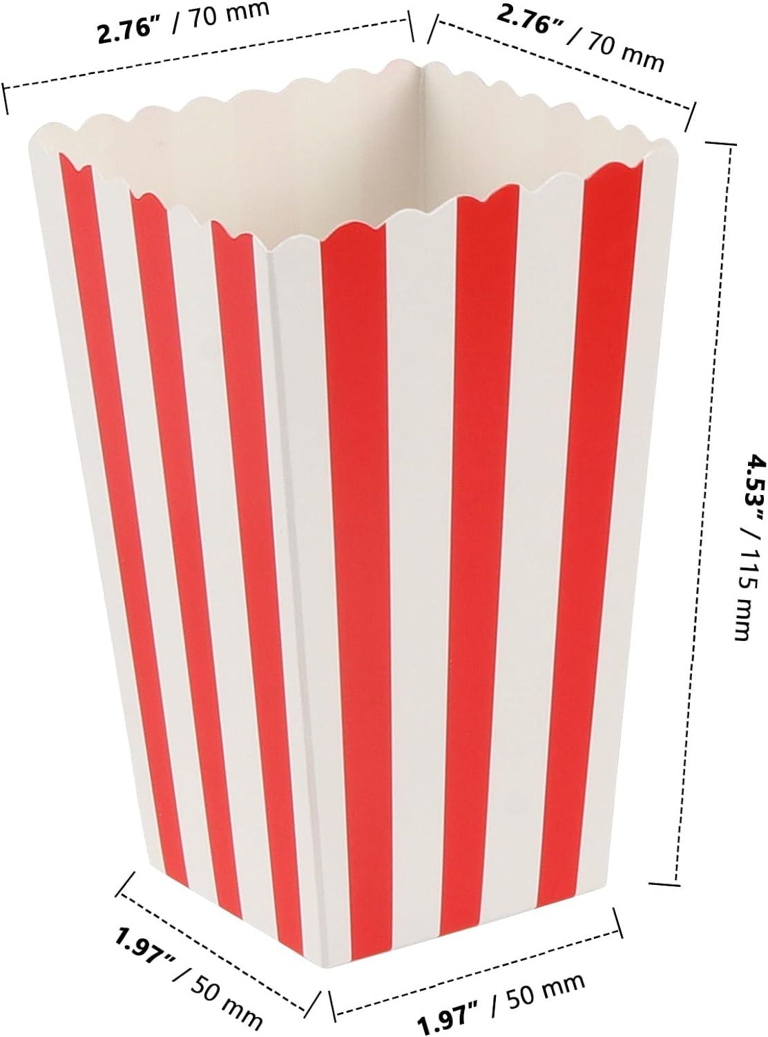ZOENHOU Pack of 120 Popcorn Bags Red/White Striped Popcorn Bags Small ...