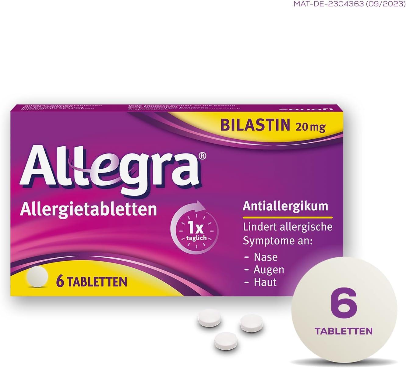 Allegra Allergy Tablets 6 PC - Fast-Acting Bilastine Antihistamine for ...