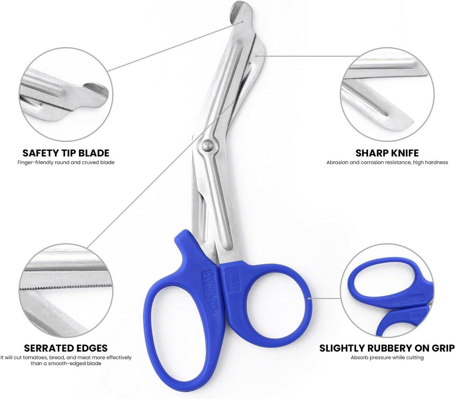 CE Certified Blue 7.5 inch Utility Bandage Tuff Cut Scissor - First Aid ...