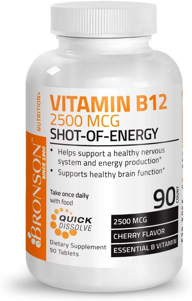 Vitamin B12 2500mcg Fast Dissolve Chewable Tablets - Cherry Flavored ...