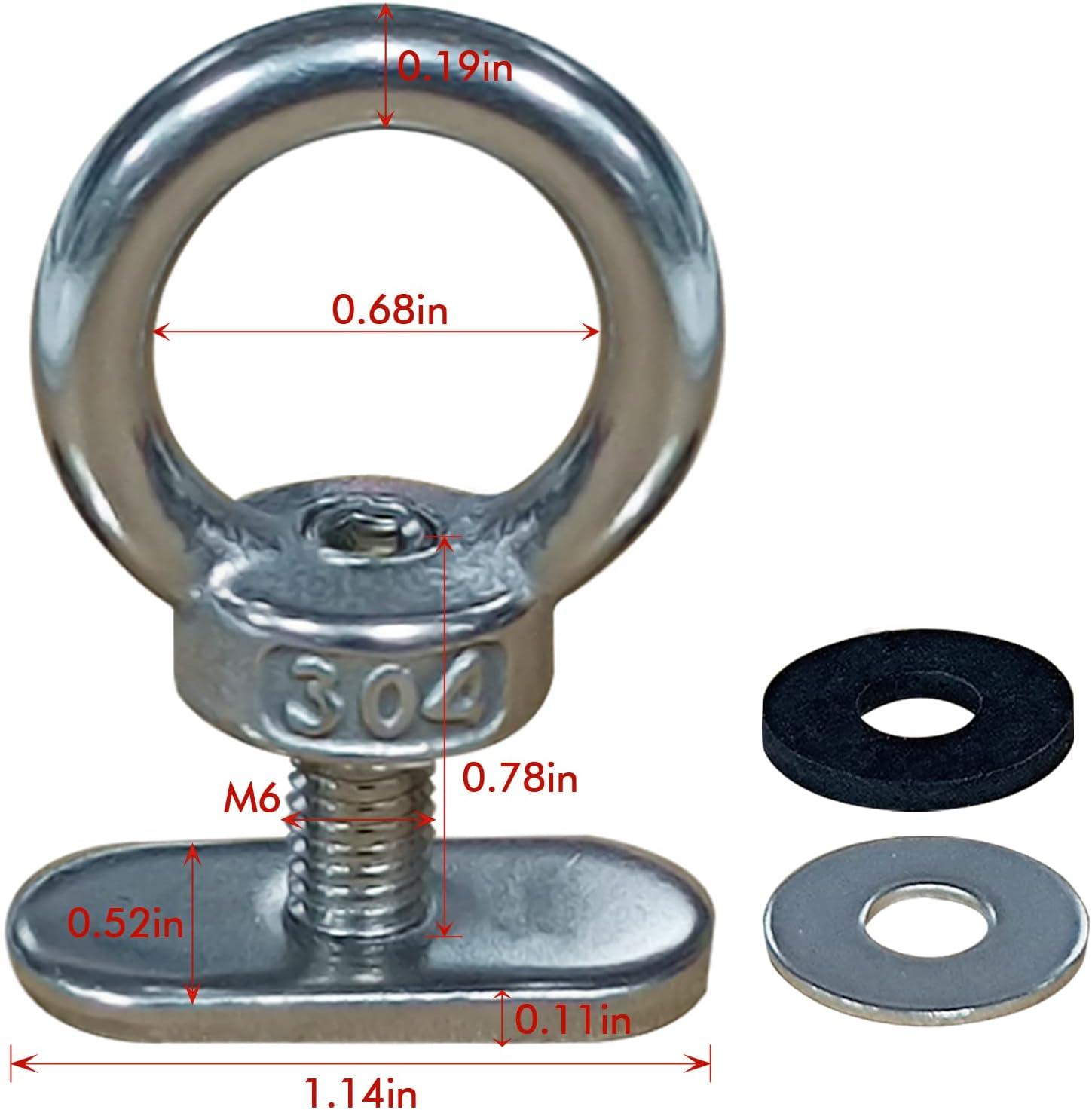 Eupheng Track Mount Kayak Tie Down Eyelet - 6 Piece Hardware Kit for ...