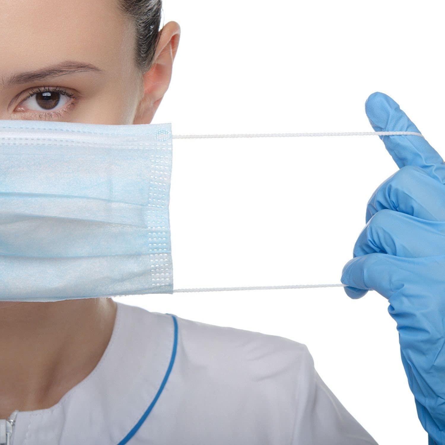 100 Pack Medical Disposable Face Masks for Adults - 3 Layers Safety ...