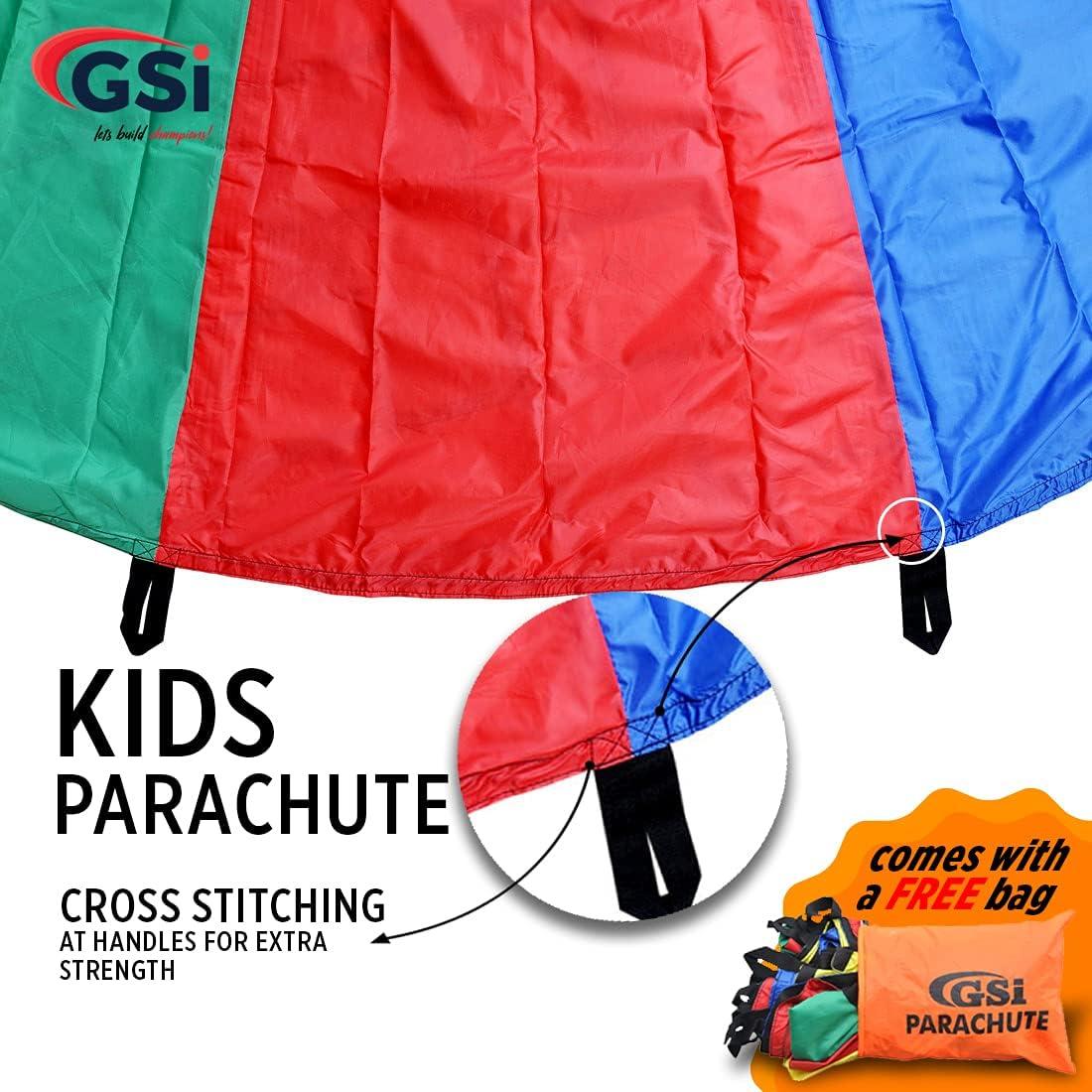 GSI Kids 12ft Rainbow Parachute Toy for Gymnastics and Outdoor ...