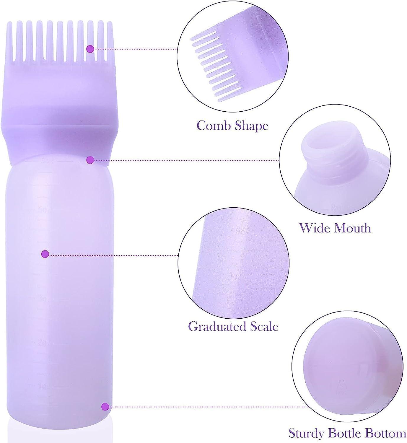 2 Pcs Hair Dye Brush Bottles - Root Comb Applicator for Color & Scalp ...