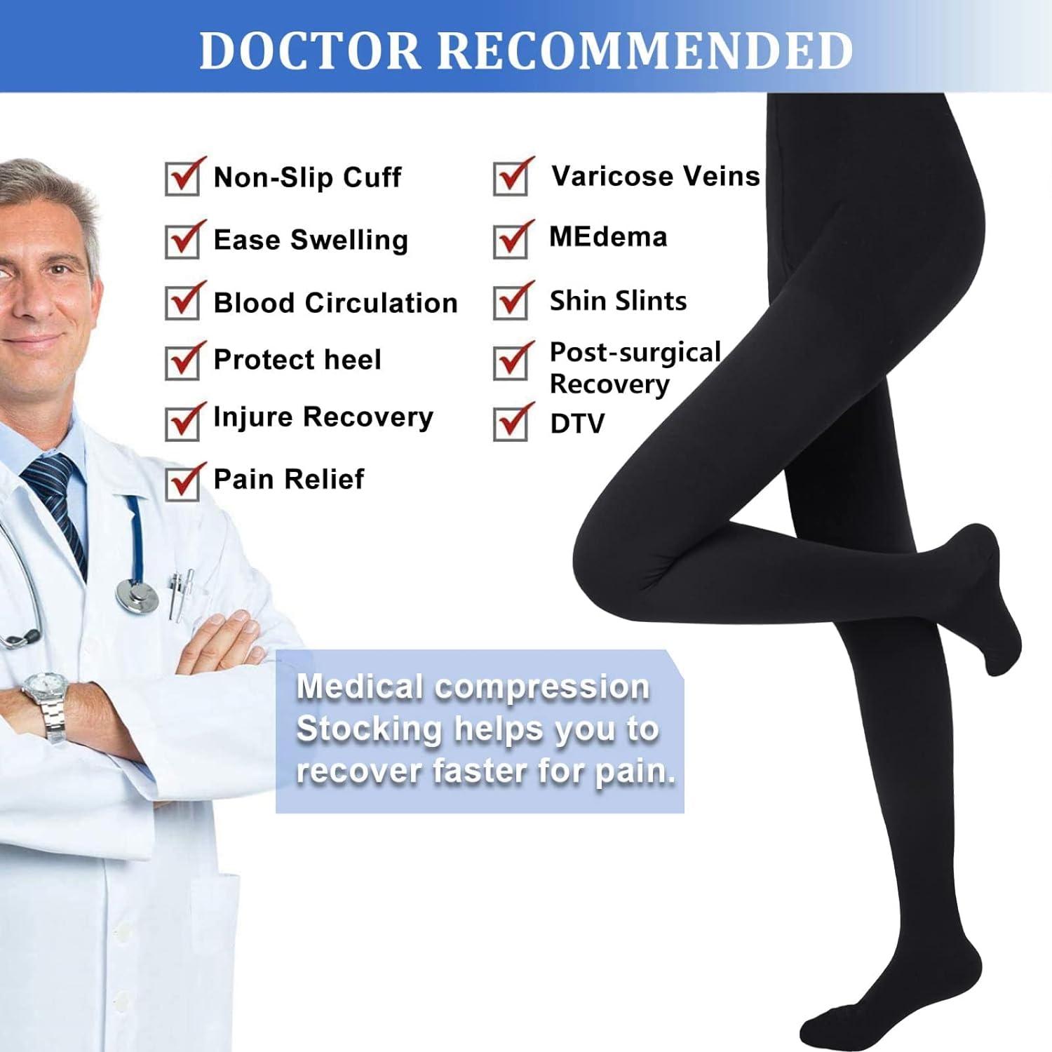 Evolyline Medical Compression Tights 20-30 mmHg | Closed Toe Pantyhose ...