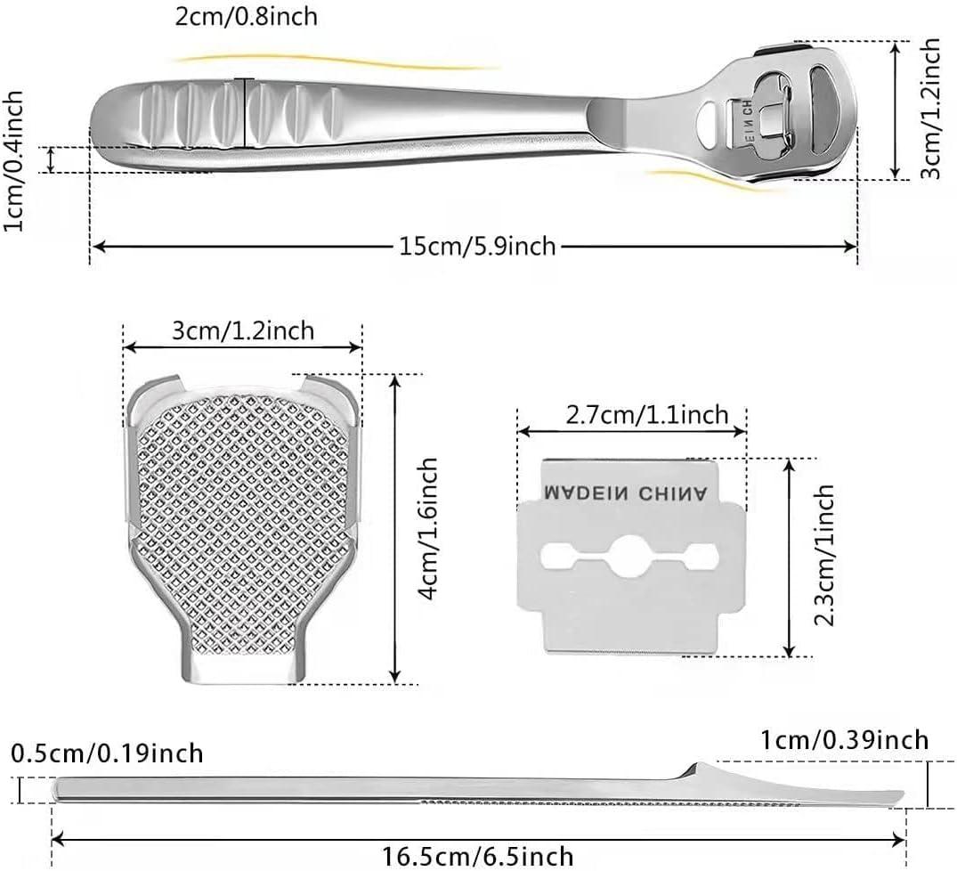 Premium Stainless Steel Foot Scraper Set - Pedicure Tools for Dead Skin ...